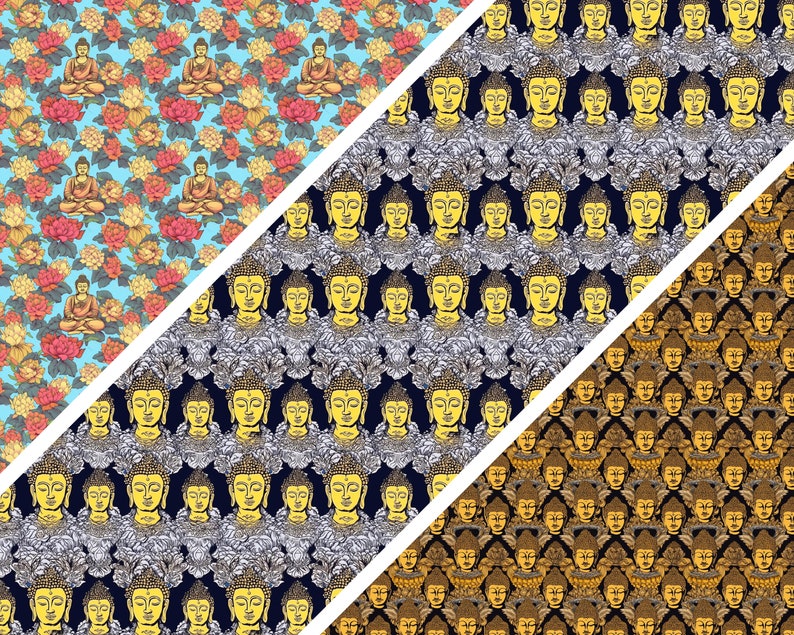 The Buddha Pattern Digital Paper Seamless Papers for Crafts - Etsy