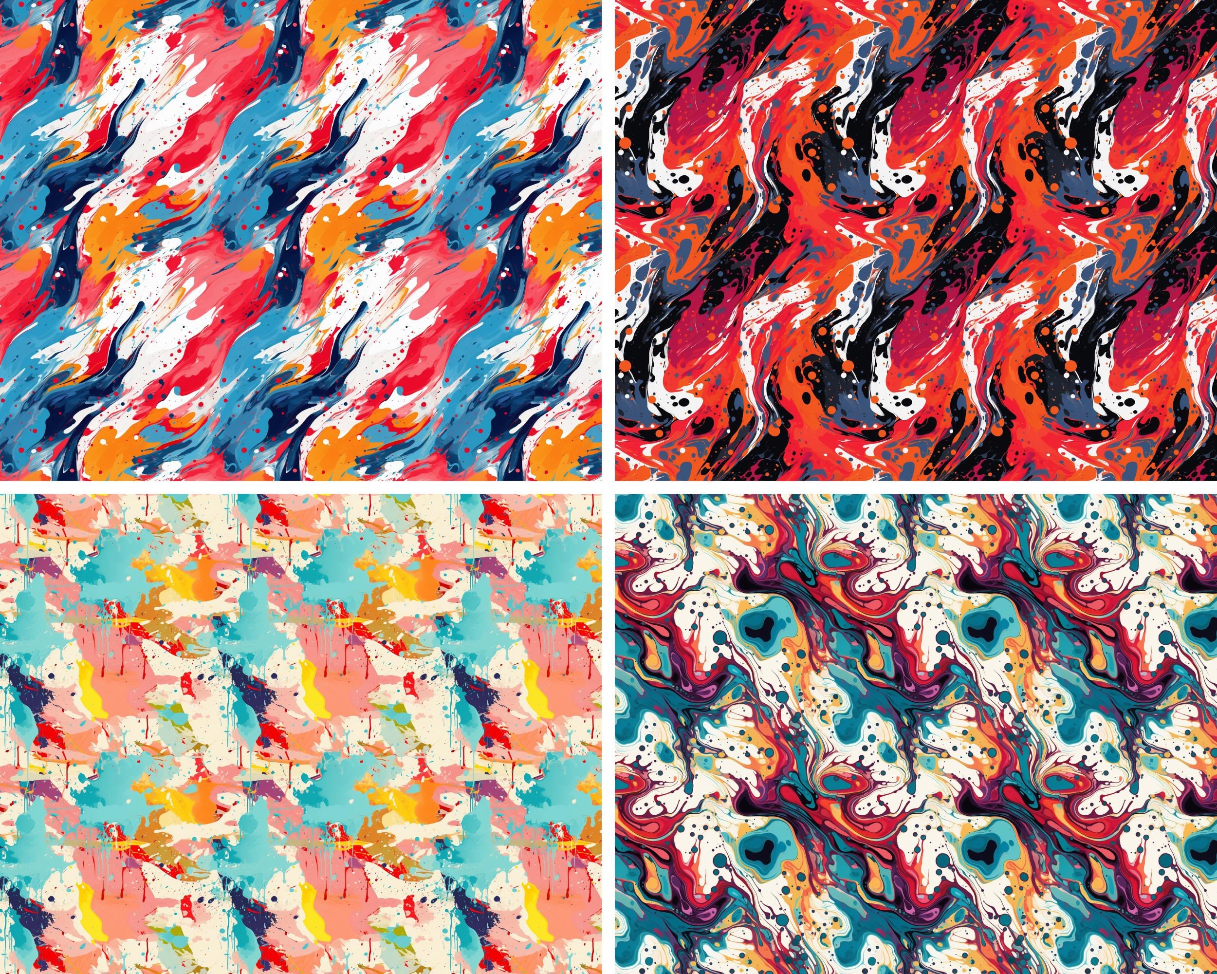 Abstract Paint Digital Paper 20 Seamless Patterns for Crafts - Etsy