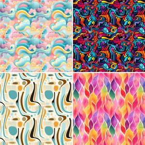 Abstract Funk Pattern - Digital Paper - 20 Seamless Patterns for Crafts ...