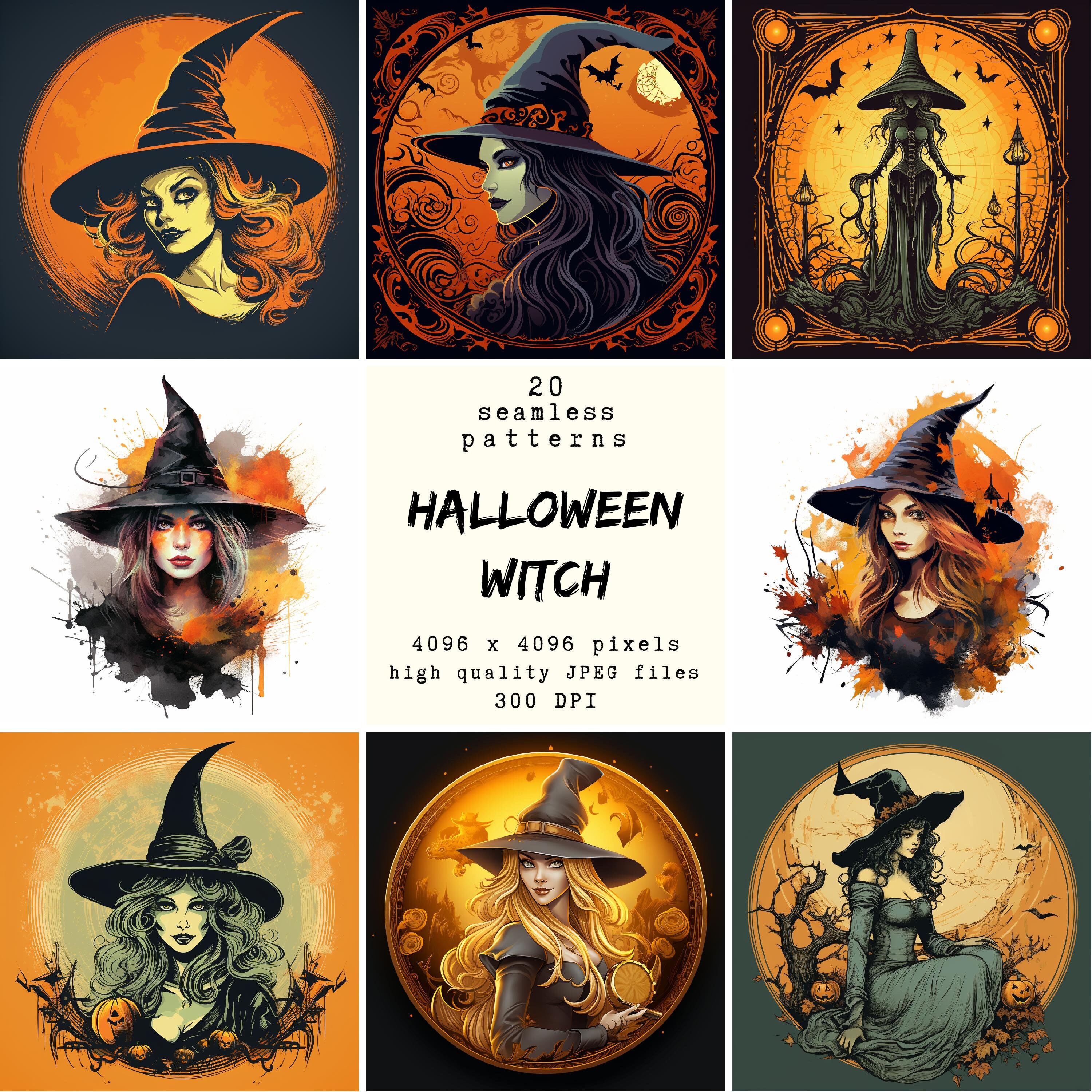 Halloween Witch Digital Paper 20 Seamless Patterns for - Etsy