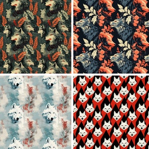 Wolf - Digital Paper - 20 Seamless Patterns for Crafts and Commercial ...