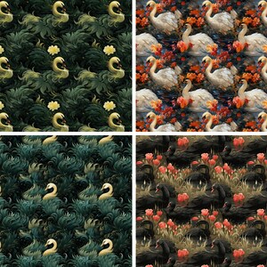 Swans Digital Paper - 20 Seamless Patterns for Crafts and Commercial ...