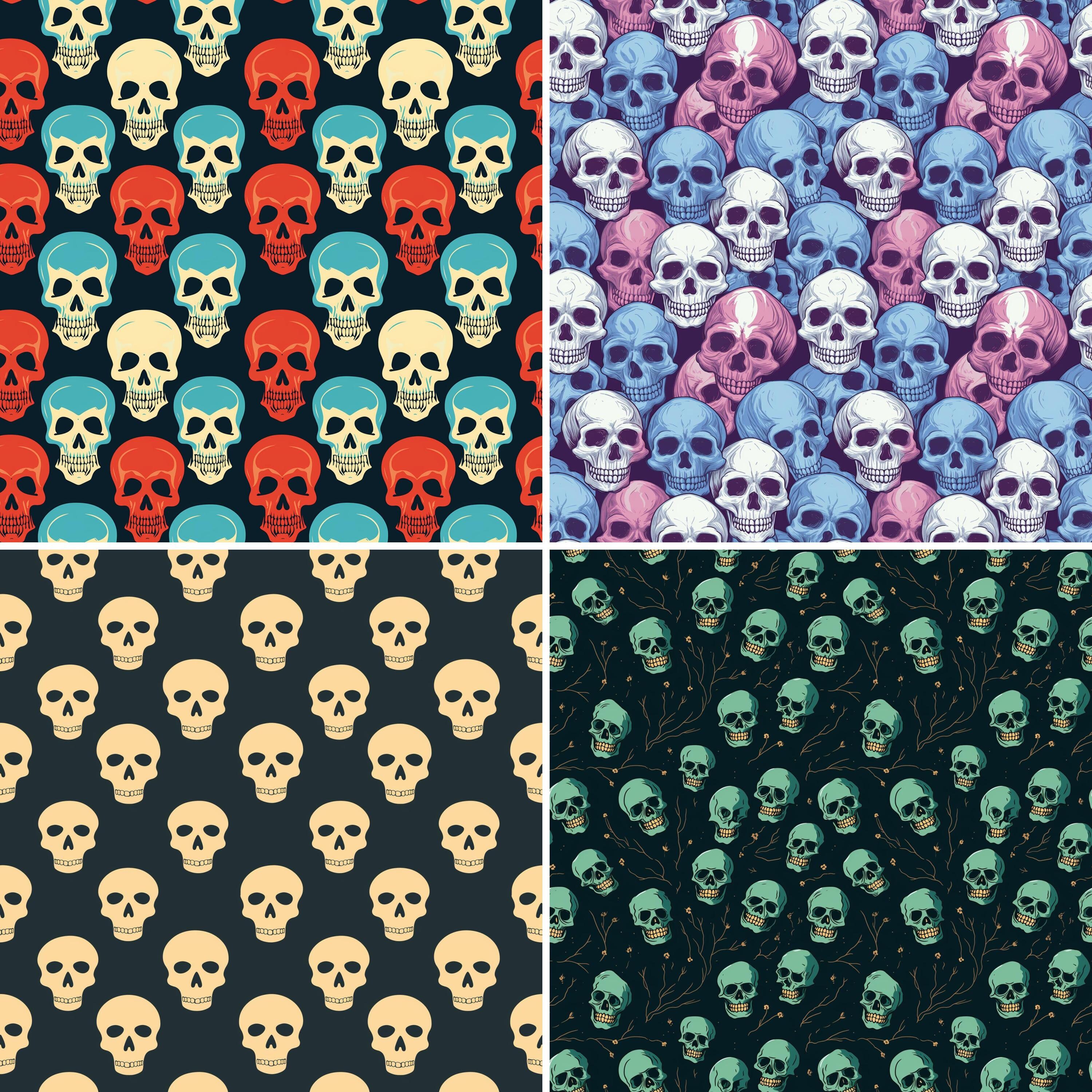 Human Skull Digital Paper: 20 Seamless Patterns (digital Download) - Etsy