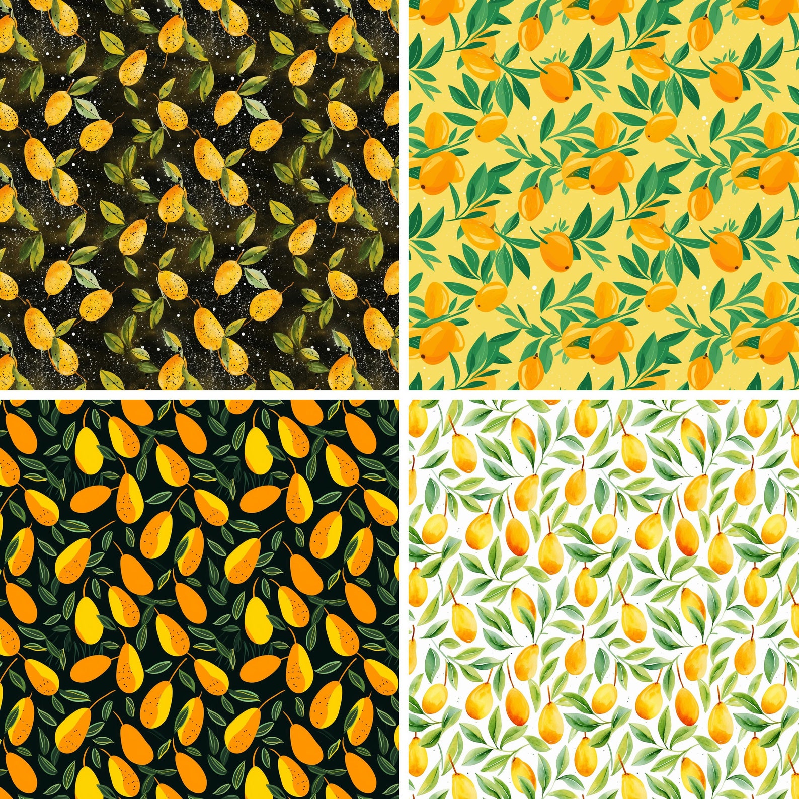 Mango Digital Paper 20 Seamless Patterns for Crafts and - Etsy