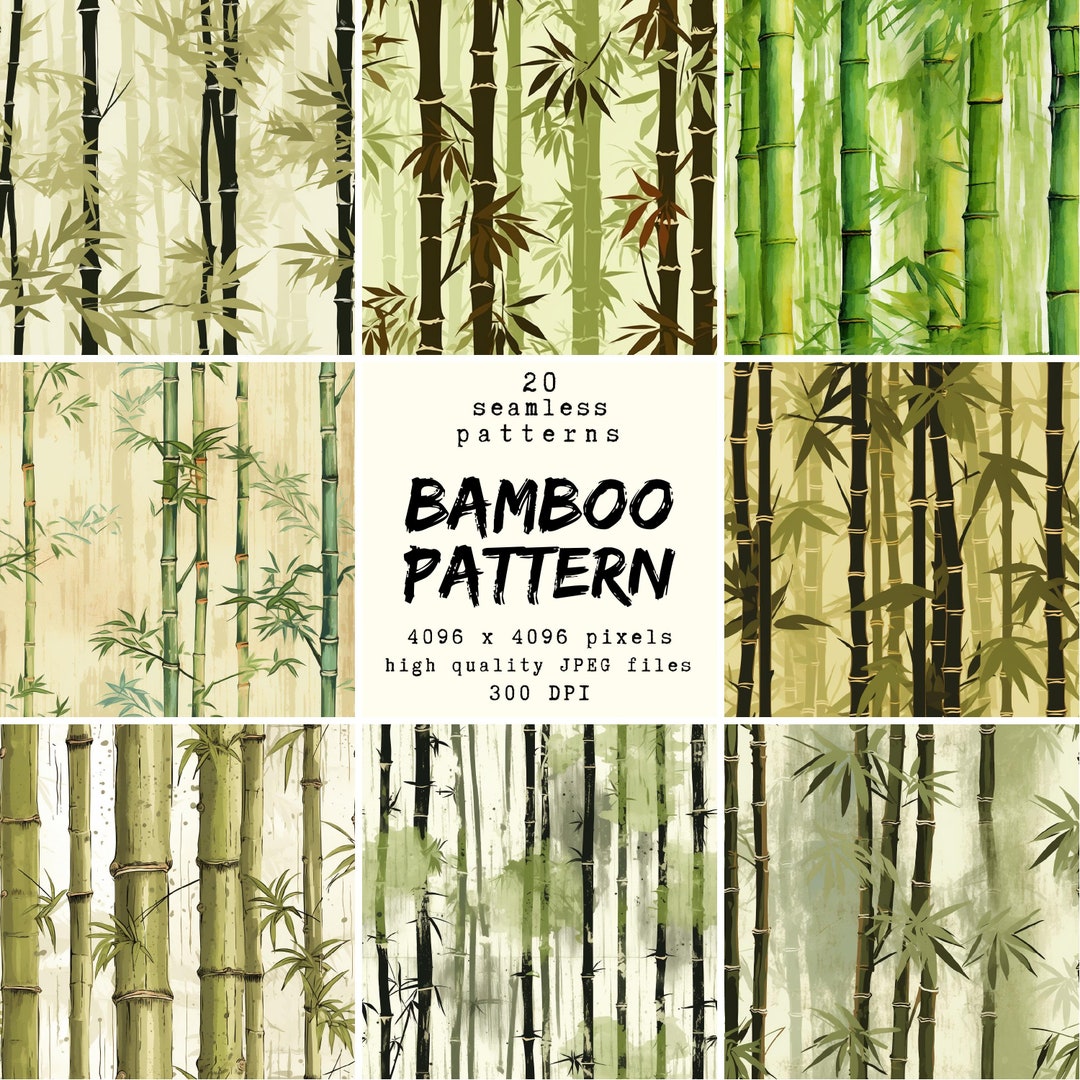 Bamboo Pattern Digital Paper: 20 Seamless Designs (digital Download) - Etsy