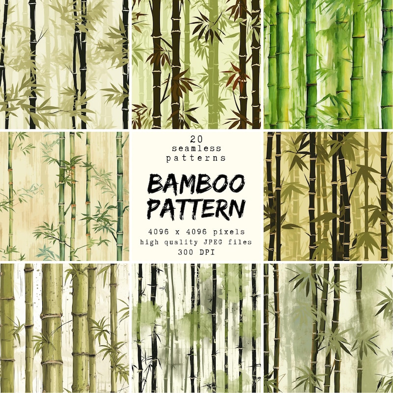 Bamboo Print Fabric - Etsy