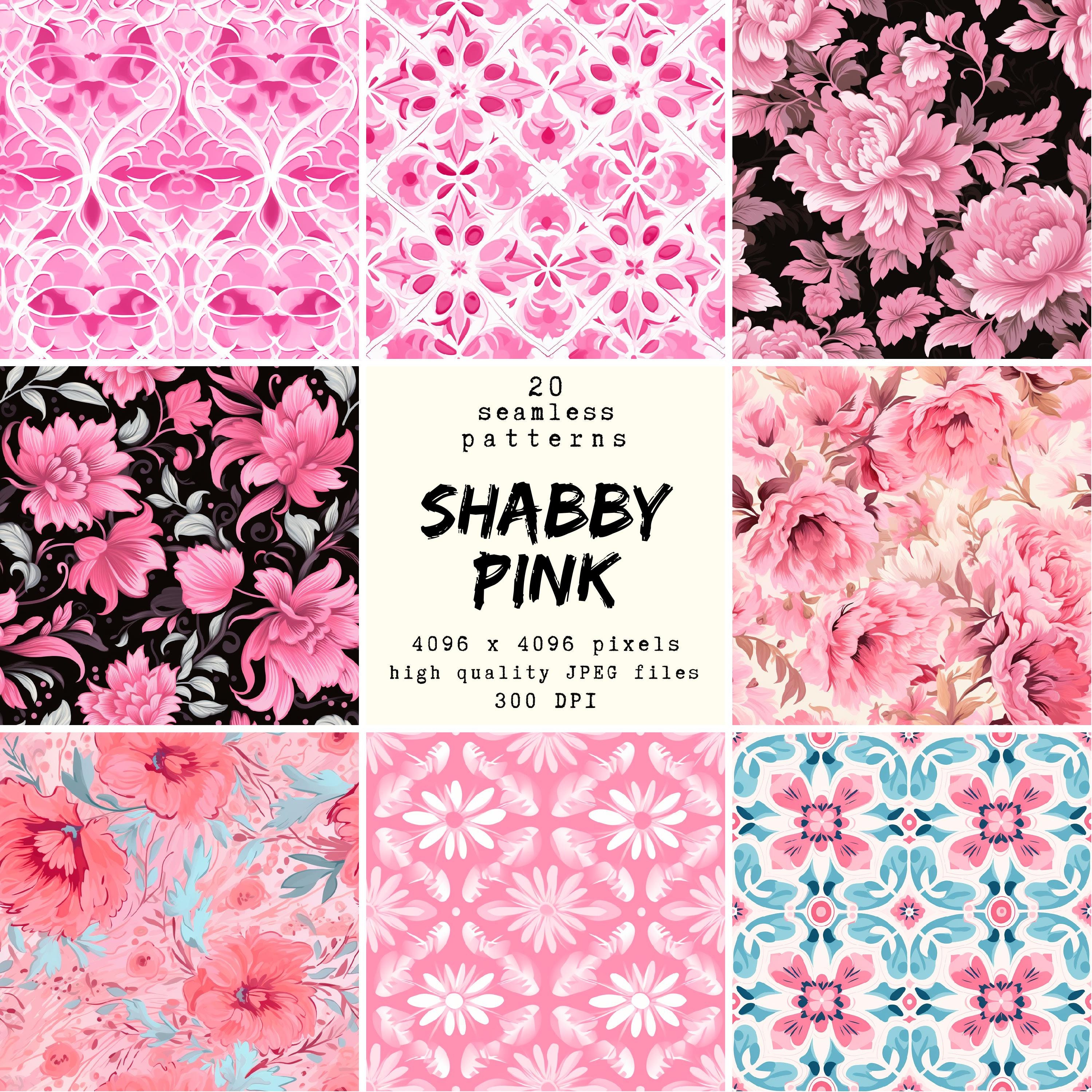 Shabby Pink Digital Paper 20 Seamless Patterns for Crafts and ...