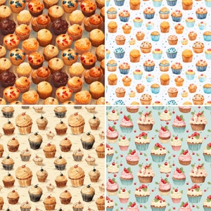 Muffin Pattern Digital Paper: 20 Seamless Print Designs (digital ...