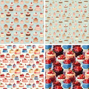 Birthday Cake - Digital Paper - 20 Seamless Patterns for Crafts and ...