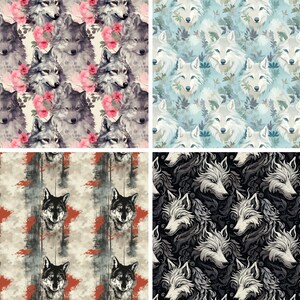 Wolf - Digital Paper - 20 Seamless Patterns for Crafts and Commercial ...