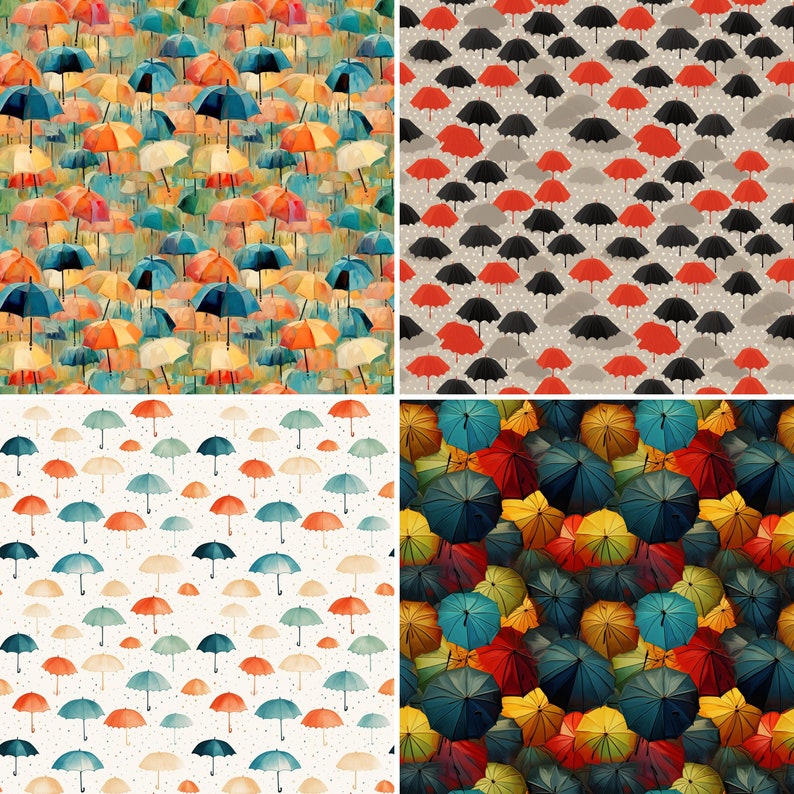 Umbrella Pattern Digital Paper: 20 Seamless Designs (print Ready) - Etsy