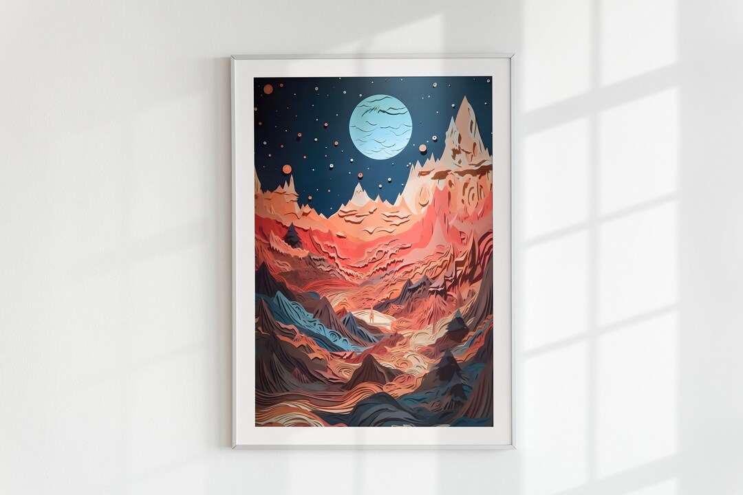 Life on Mars Layered Paper Art Digital Print Art Printable - Etsy