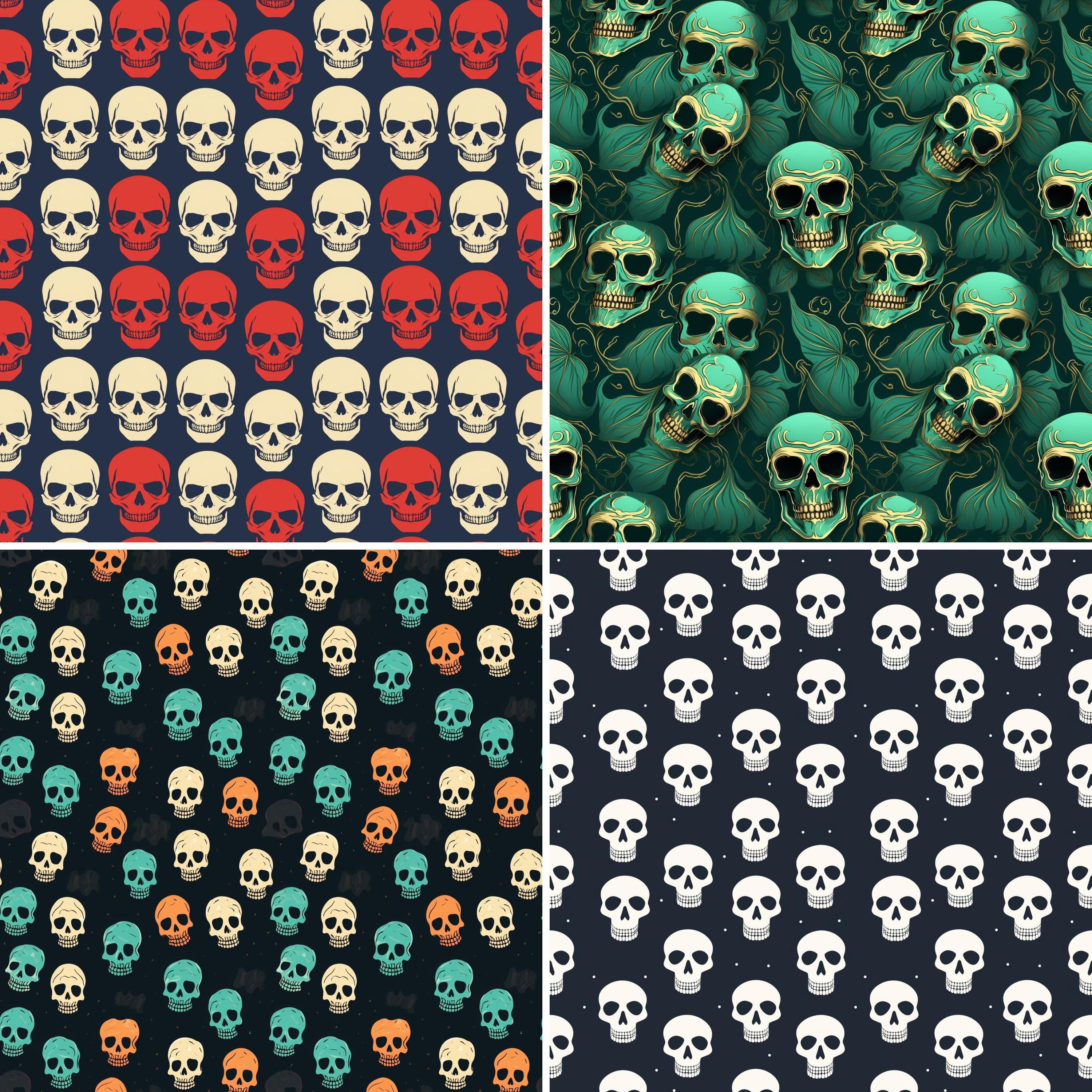 Human Skull Digital Paper 20 Seamless Patterns for Crafts - Etsy