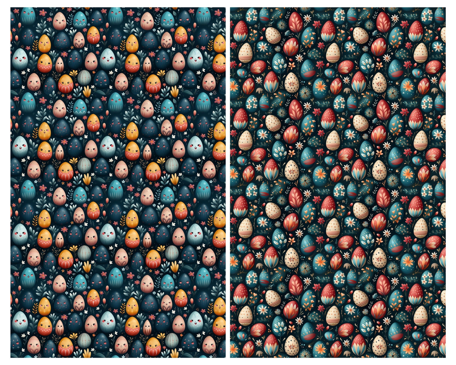 Easter Eggs Pattern Digital Paper: Seamless Scrapbook Designs (digital ...