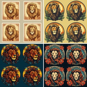 Lion Graphic - Digital Paper - 20 Seamless Patterns for Crafts and ...
