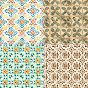 Indian Tile Pattern Digital Paper: 20 Seamless Designs (digital ...