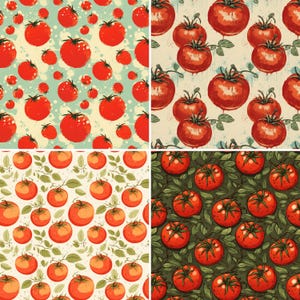 Retro Tomato Pattern - Digital Paper - 20 Seamless Patterns for Crafts ...
