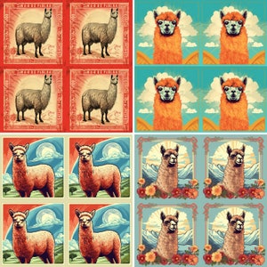 Alpaca Graphic - Digital Paper - 20 Seamless Patterns for Crafts and ...