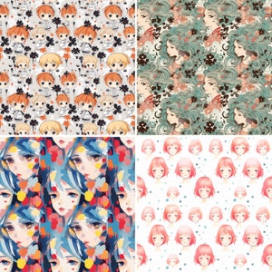Anime Style Digital Paper: 20 Seamless Patterns (digital Download) - Etsy