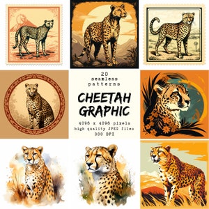 Cheetah Graphic - Digital Paper - 20 Seamless Patterns for Crafts and ...