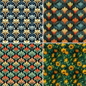 Oil-paint Deco Pattern - Digital Paper - 20 Seamless Patterns for ...