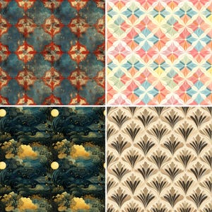 Oil-paint Deco Pattern - Digital Paper - 20 Seamless Patterns for ...