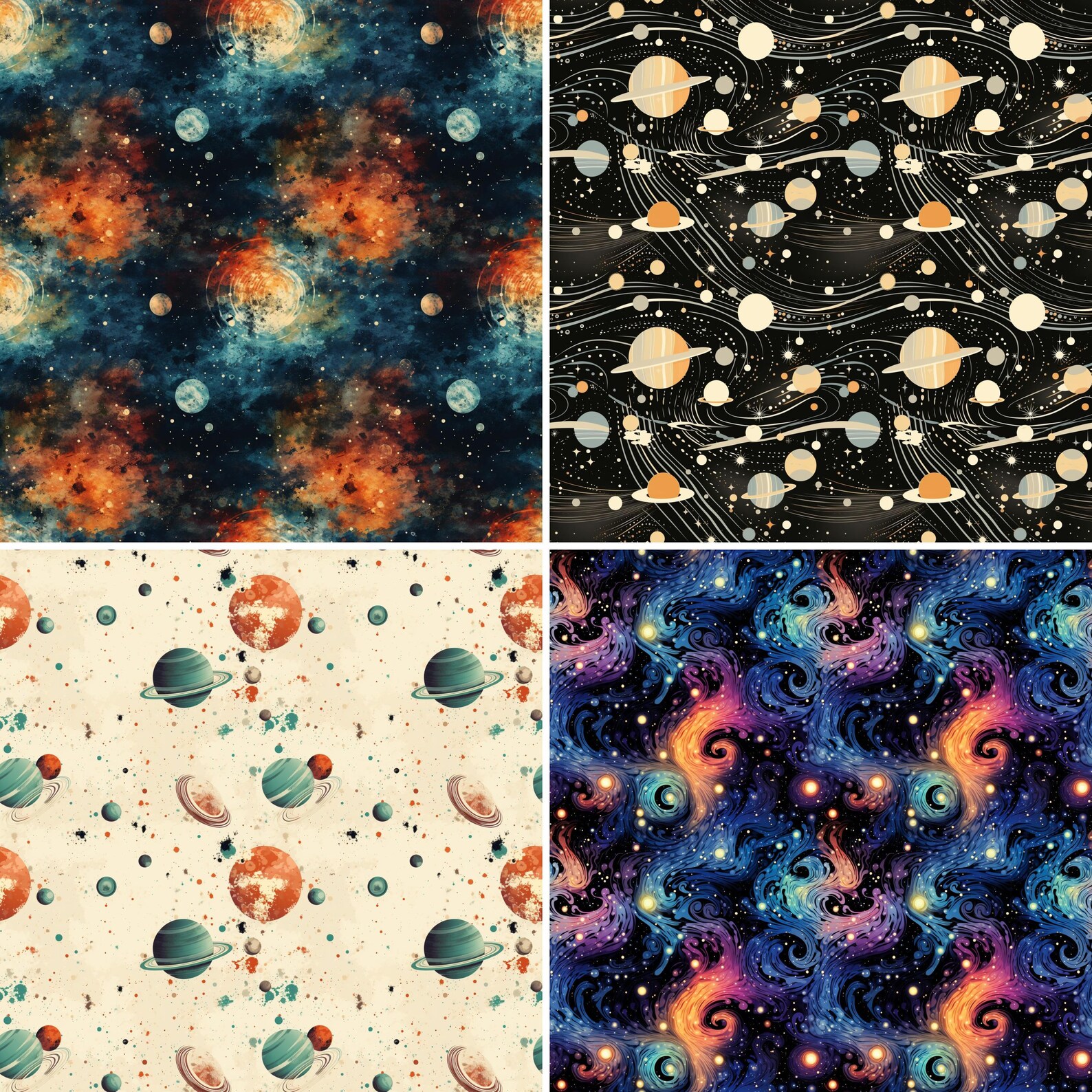 Galaxy Digital Paper: 20 Seamless Space Patterns (digital Download) - Etsy