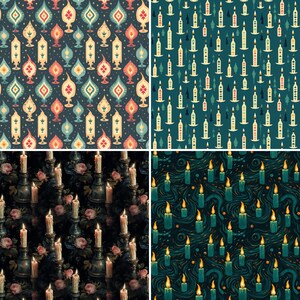 Vintage Candles - Digital Paper - 20 Seamless Patterns for Crafts and ...