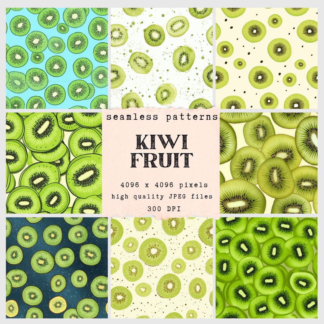 Kiwi Fruit Digital Paper: Seamless Patterns (JPEG) - Etsy