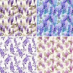 Wisteria Flower - Digital Paper - 20 Seamless Patterns for Crafts and ...