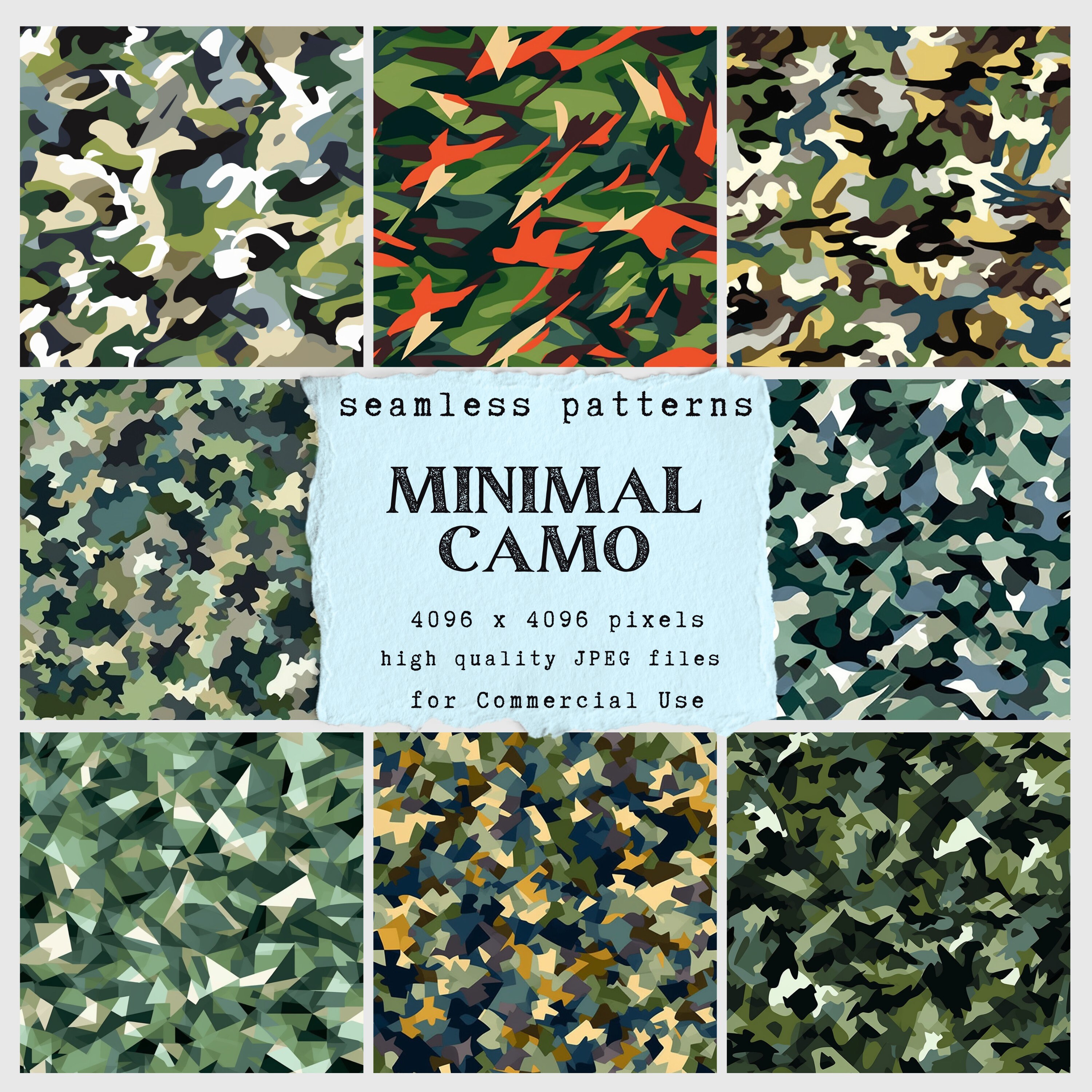 Minimal Camo Pattern Digital Paper Seamless Papers for Crafts and ...