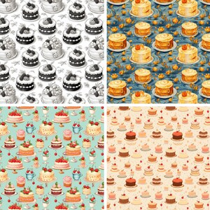 Birthday Cake - Digital Paper - 20 Seamless Patterns for Crafts and ...