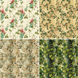 Oil-paint Vine Pattern - Digital Paper - 20 Seamless Patterns for ...