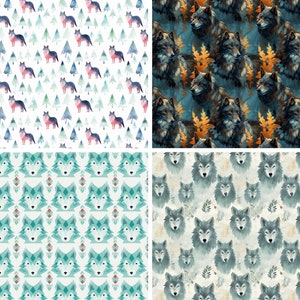 Wolf - Digital Paper - 20 Seamless Patterns for Crafts and Commercial ...