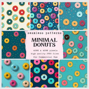 Minimal Donuts Digital Paper - Seamless Papers for Crafts and ...