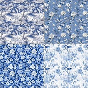 Chinoiserie Blue Pattern - Digital Paper - 20 Seamless Patterns for ...