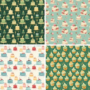 Birthday Cake - Digital Paper - 20 Seamless Patterns for Crafts and ...