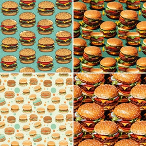 Burger Pattern Digital Paper 20 Seamless Patterns for Crafts and ...