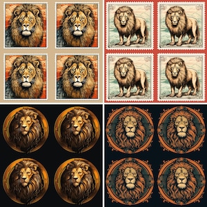 Lion Graphic - Digital Paper - 20 Seamless Patterns for Crafts and ...
