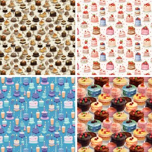 Birthday Cake - Digital Paper - 20 Seamless Patterns for Crafts and ...