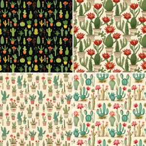 Cactus Plant Digital Paper: 20 Seamless Patterns (print Ready) - Etsy