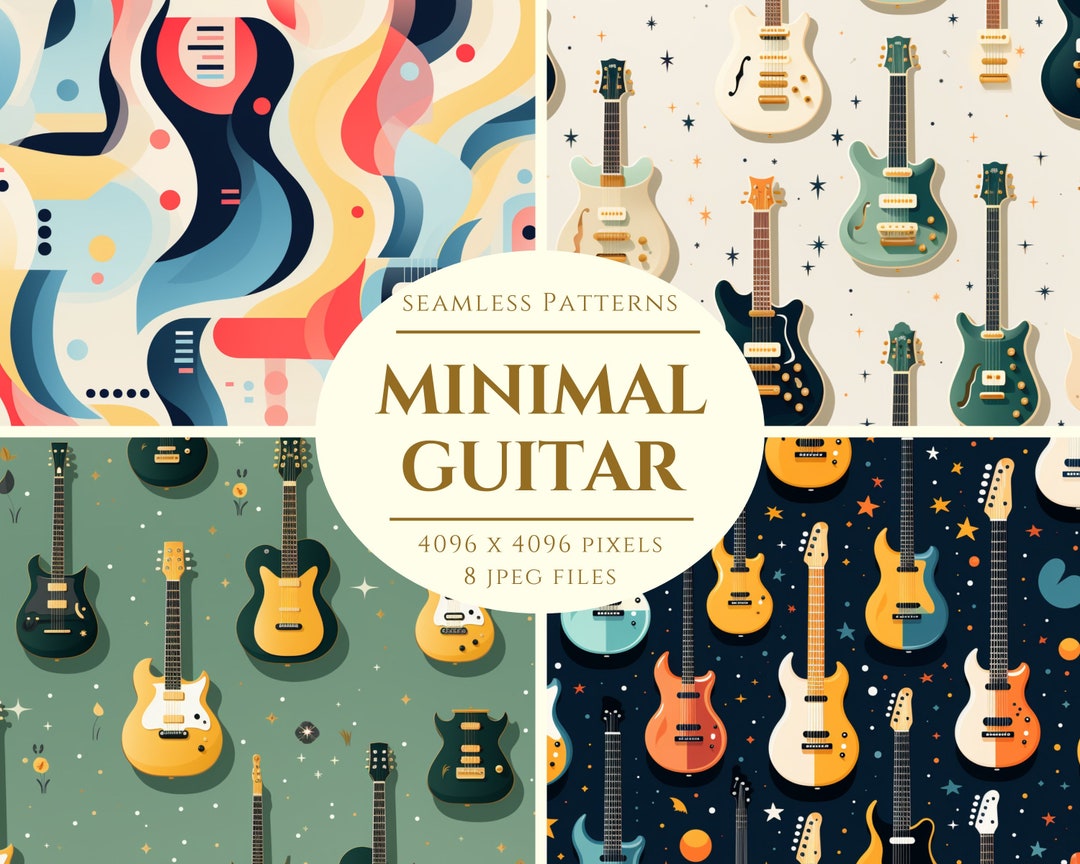 Minimal Guitar Digital Paper - Seamless Patterns for Crafts and ...