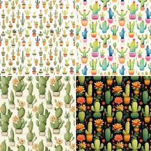 Cactus Plant Digital Paper: 20 Seamless Patterns (print Ready) - Etsy