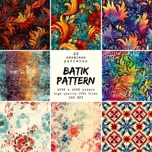 Batik Pattern - Digital Paper - 20 Seamless Patterns for Crafts and ...