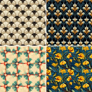 Oil-paint Deco Pattern - Digital Paper - 20 Seamless Patterns for ...