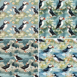 Puffin Bird Pattern - Digital Paper - 20 Seamless Patterns for Crafts ...