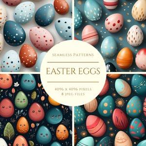 Easter Eggs Pattern Digital Paper: Seamless Scrapbook Designs (digital ...