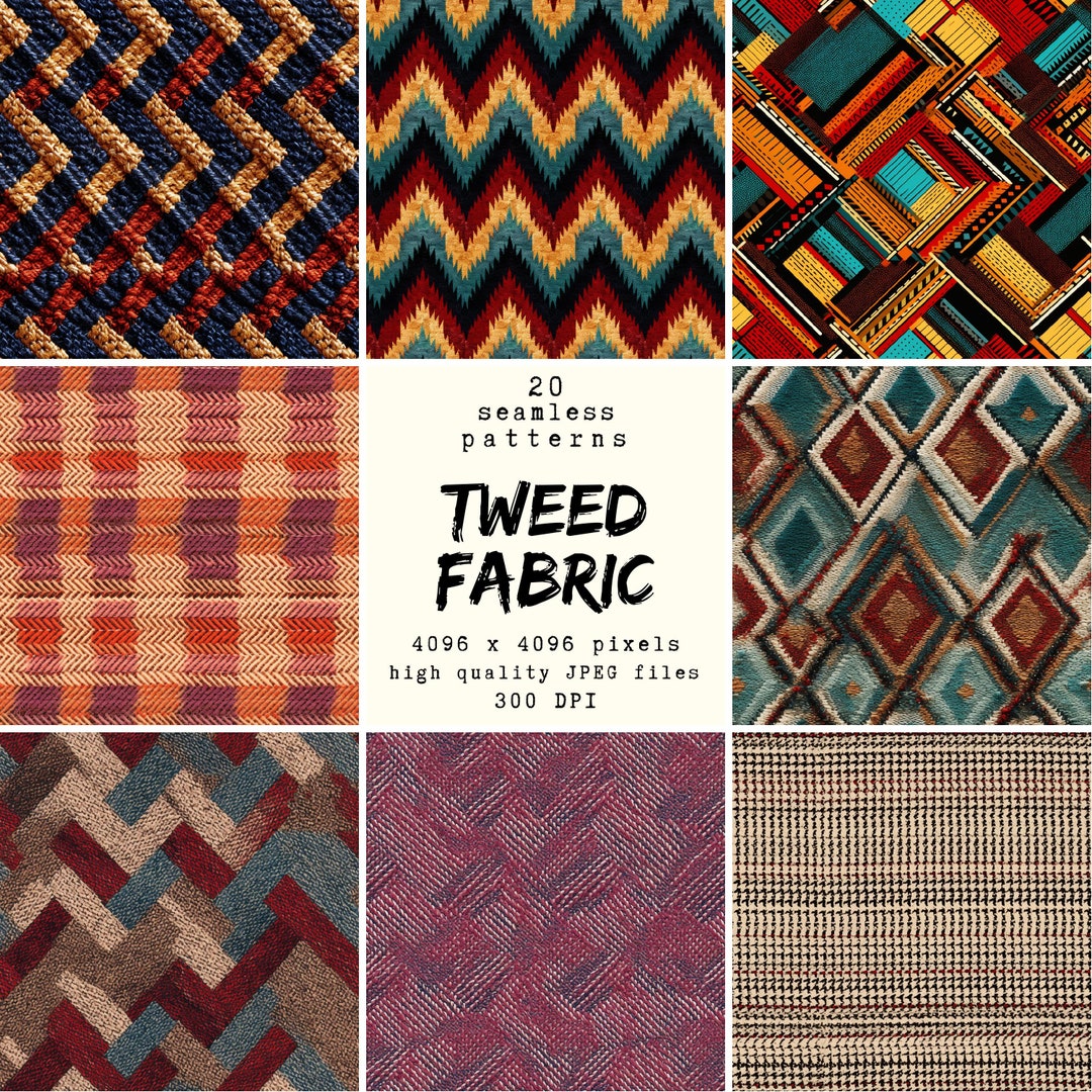 Tweed Fabric Digital Paper: 20 Seamless Patterns (4096x4096 Px) - Etsy