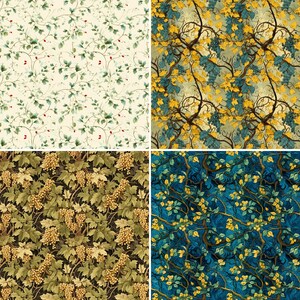 Oil-paint Vine Pattern - Digital Paper - 20 Seamless Patterns for ...