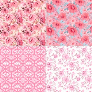 Shabby Pink - Digital Paper - 20 Seamless Patterns for Crafts and ...